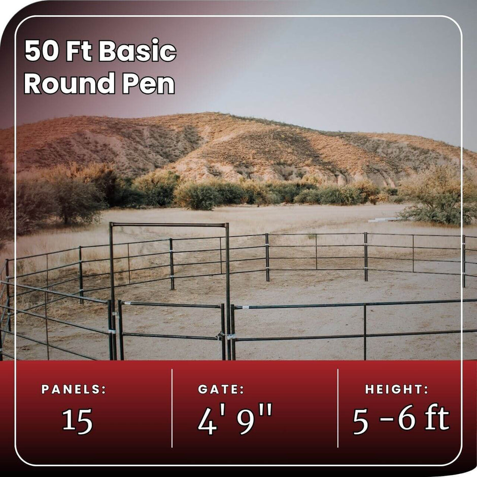 40–60 ft Round Pen Kits | 14ga Steel, Easy Install – Seven Peaks Fence ...
