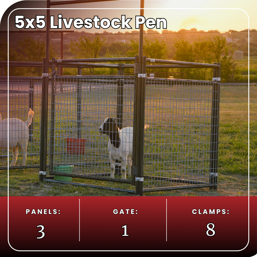 5x5 Livestock Pen Kit | Small or Large Livestock Panel Setup – Seven ...