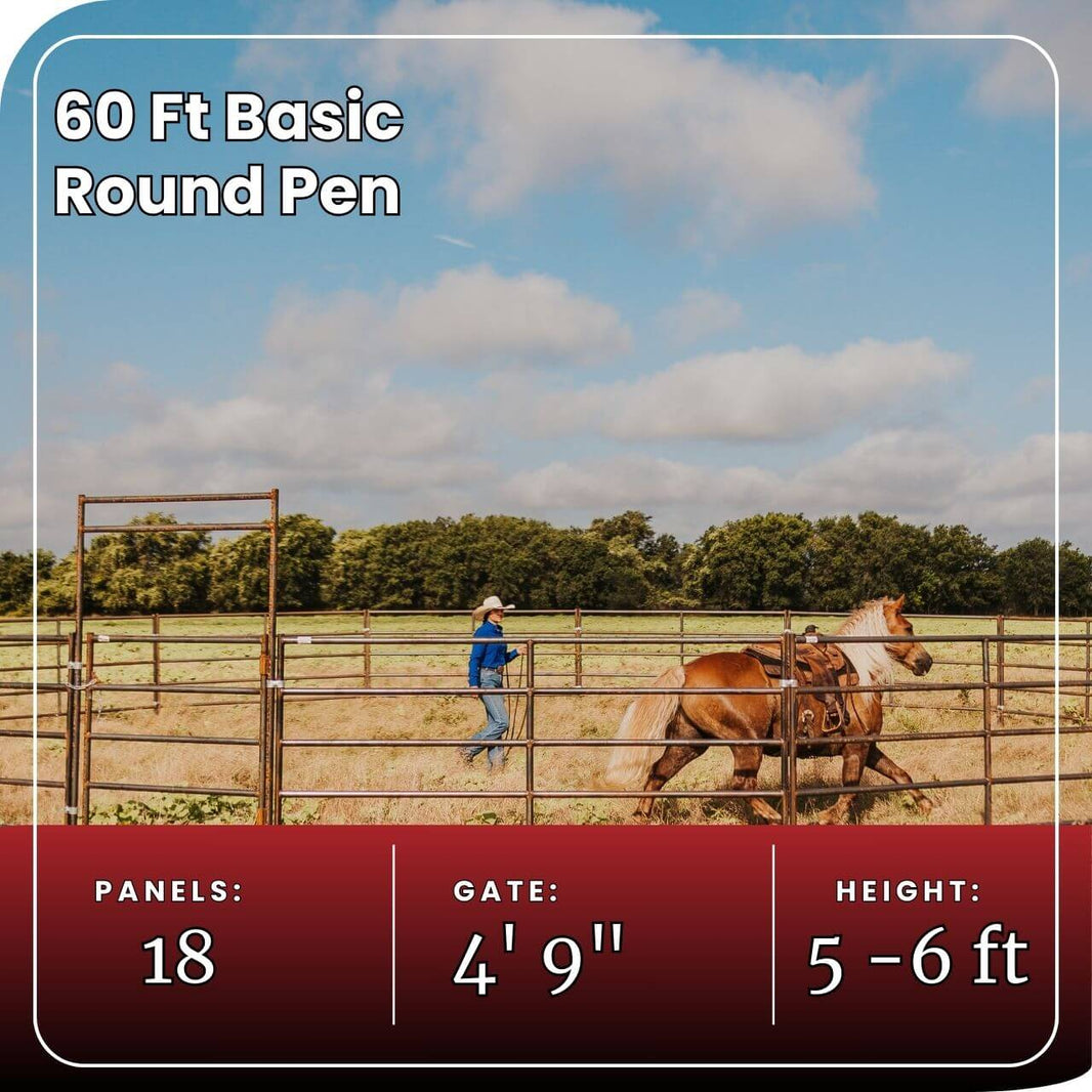 40, 50, and 60 ft Round Pen Kits-Install in an Afternoon-14ga Steel ...