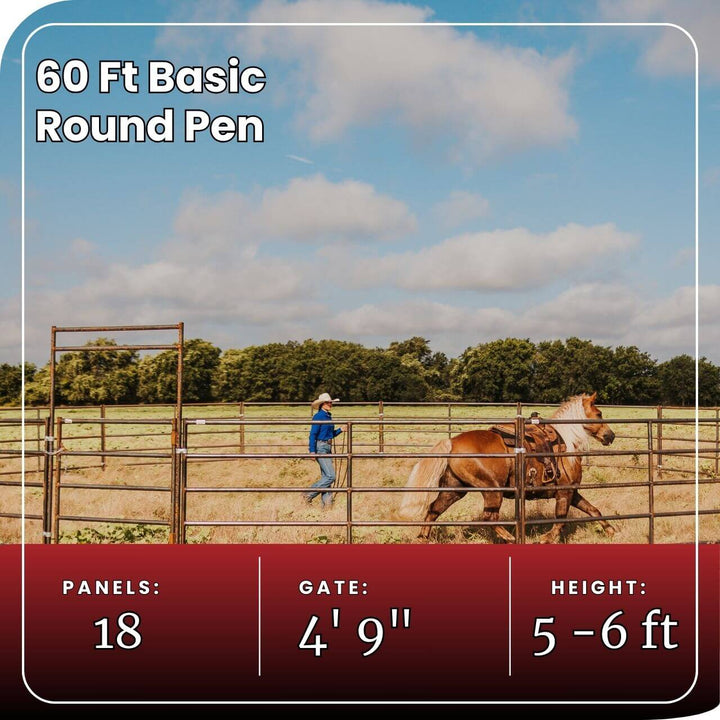 40–60 ft Round Pen Kits | 14ga Steel, Easy Install – Seven Peaks Fence ...