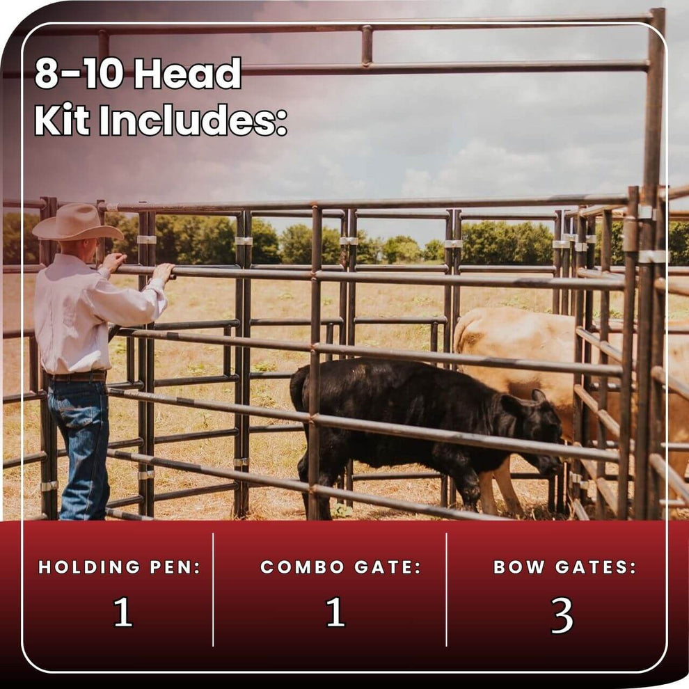 8-10 Head Cattle System | 90° Sweep, Alley & 2 Pens – Seven Peaks Fence ...