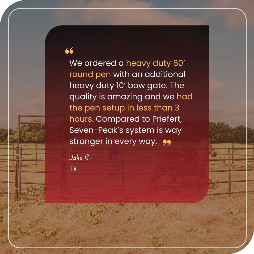 50 Ft Round Pen Kit from Heavy-Duty Horse Panels-10' Bow Gate – Seven ...