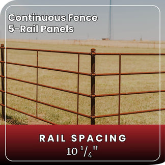 5 Rail Continuous Fence Panels - 20 Ft Metal Pasture Fencing Panels ...